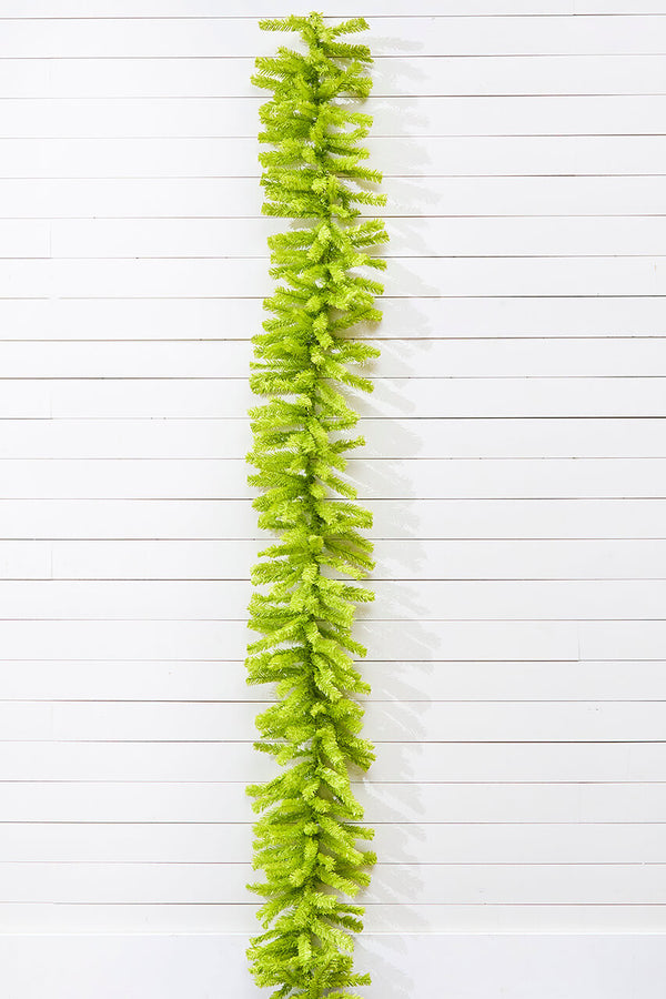 9' x 14" Lime Green Garland Bold Artificial Greenery for Holiday Event ...